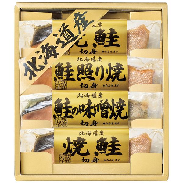 ポイント北海道産の新鮮な鮭を塩焼き・照り焼き・みそ焼きにしました。一切れずつ丁寧に真空パックした鮭は常温でお召し上がりいただけます。※写真はイメージです。内容・デザイン等変更になる場合があります。予めご了承ください。箱サイズ20×4.5×2...