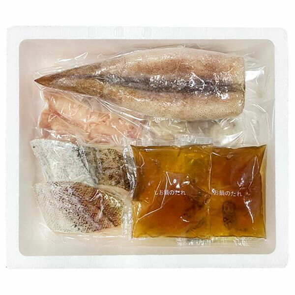ポイント北海道産の「鶏もも肉」を使用し「助宗鱈」や「帆立」に「つみれ」などを詰め合わせました。シメは残りたれに「冷凍生ラーメン」をそのまま入れてお楽しみください。ダシのきいた「塩仕立て」のたれでお召し上がりください。最後の「雑炊」もおすすめ...
