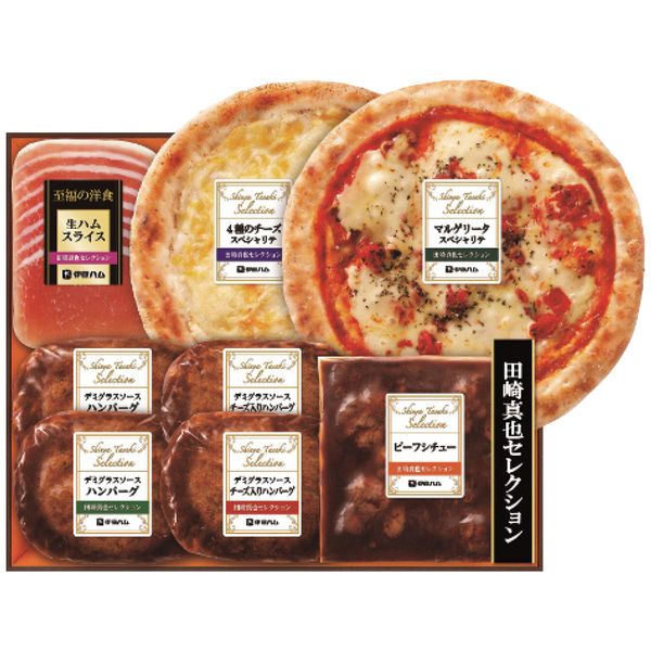 ポイント「田崎真也」おすすめの洋食ギフトです。低温でじっくり熟成したピザ生地が自慢のピザ2種と人気の洋食メニューを詰め合わせました。※写真はイメージです。内容・デザイン等変更になる場合があります。予めご了承ください。箱サイズ30.1×12....