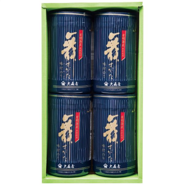 ポイント有明海産原料を使用した、風味と口溶けの良い味付のりの詰合せ。保存に便利な卓上タイプです。※写真はイメージです。内容・デザイン等変更になる場合があります。予めご了承ください。箱サイズ17.4×8.1×30.5cm現品サイズ・内容味付の...