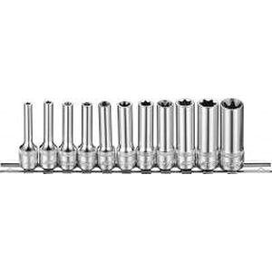 商品説明11PCSセット全長：63mm●セット内容：9.5mm E4/E5/E6/E7/E8/E10/E11/E12/E14/E16/E18【JTC】スターディープソケットセット　JTCH311E詳細【注意事項】北海道、沖縄、離島は別途送料...