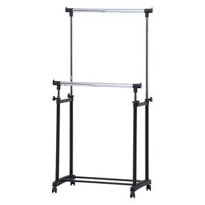 商品サイズ（mm）全体：幅750×奥行430×高さ895〜1470、耐荷重(全体)：25kg、パイプ直径：30mm商品重量（kg）3素材材質：■構造部材：金属(鋼) ■表面加工：メッキ(クロム)/エポキシ樹脂塗装 ■ベース部：ポリプロピレン...