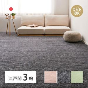 ペットにやさしいカットパイルのカーペット。 毛先がカットされているのでペットの爪が引っ掛からないので安心。 肌触りもよく、見た目もお洒落なカーペットです。 【サイズ】江戸間3帖(約176×261cm) 【カラー】ベージュ、ブラック、グリーン...