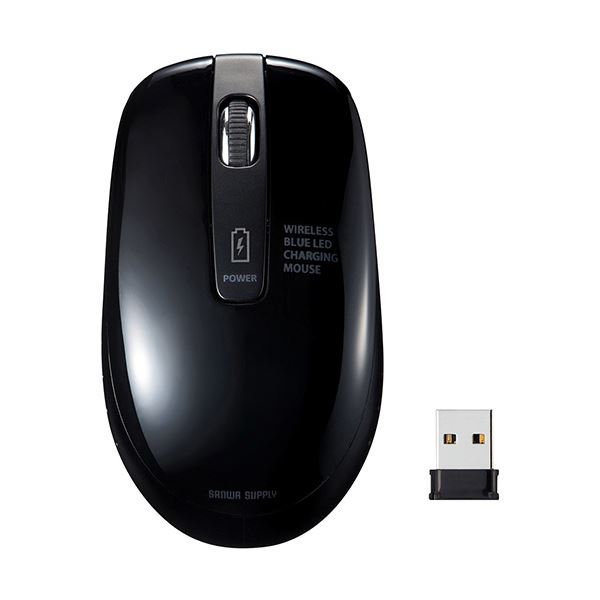 ■商品内容【無線タイプ】充電式なので電池交換の必要なし。●充電式のワイヤレスマウス、本体色はブラックです。■商品スペック色：ブラック読取方式：Blue LED接続方式：USBボタン数：3ボタンボタン構成：左右ボタン、スクロールホイール分解能...
