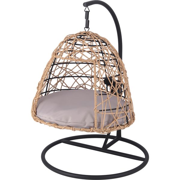 ■サイズ・色違い・関連商品■グレー■ナチュラル[当ページ]■商品内容トロピカルムードを感じられるラタン調デザイン。コロンとした形でやさしくインテリアに馴染みます。 程よい揺れを楽しめるハンギングチェアはペットにとっても癒しのアイテム。専用の...