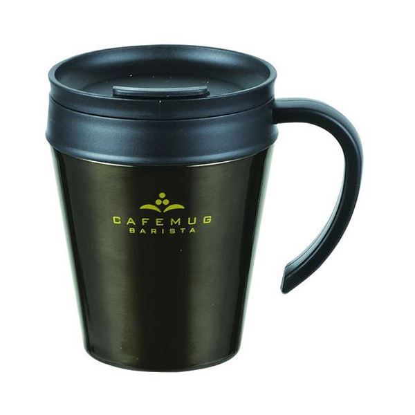 ■商品内容カフェマグバリスタ 真空蓋付マグカップ330(ブラック)■商品スペック製品サイズ(約) : 125×90×120mm 製品重量(約) : 243g 本体 : ステンレス鋼(外面 : アクリル樹脂塗装) ハンドル・飲み口・ふた : ...