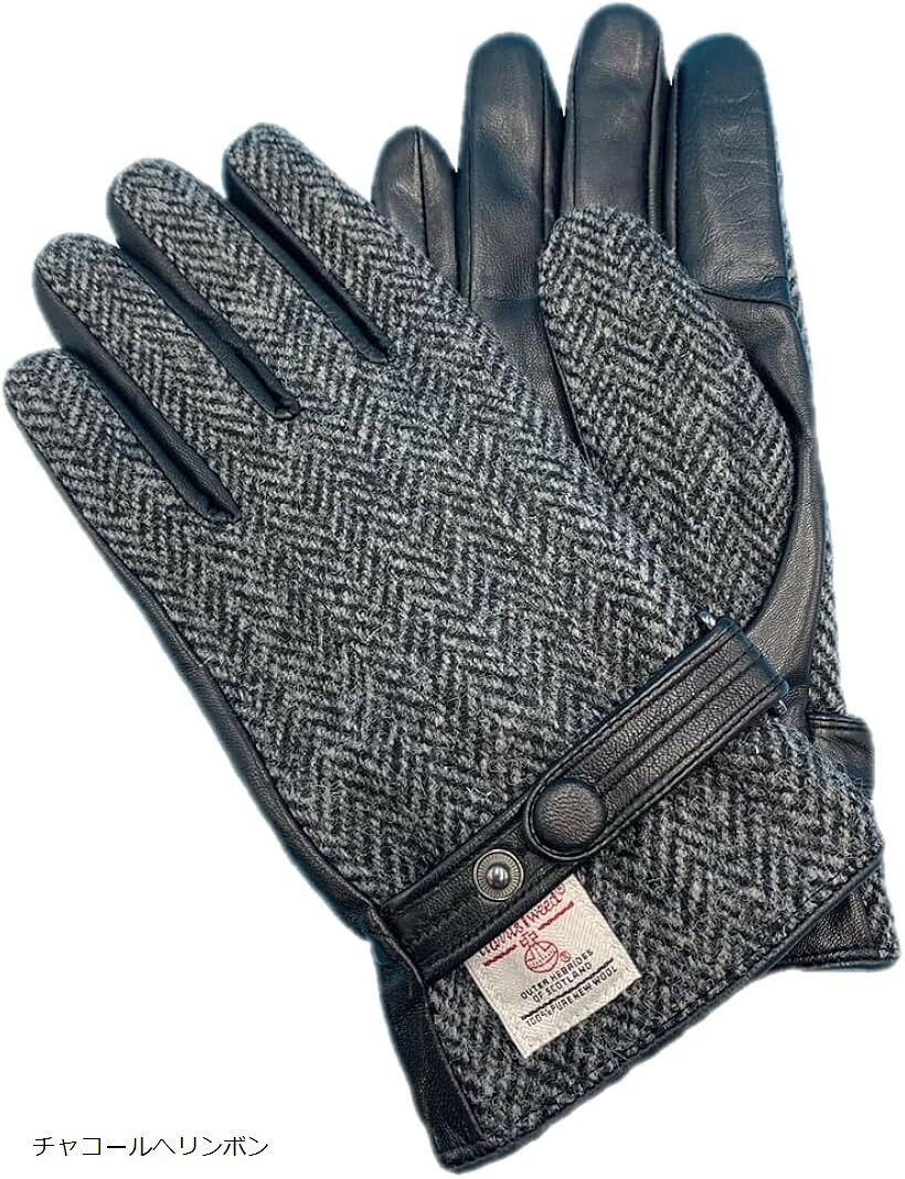 バリエーションコード : 2b23np8p0w商品コード2b23ncudto商品名ハリスツイード HARRIS Tweed x羊革手袋 メンズ ベルト付 スマホ対応 裏ボアブランドnature et evoluerカラーチャコールへリンボン...
