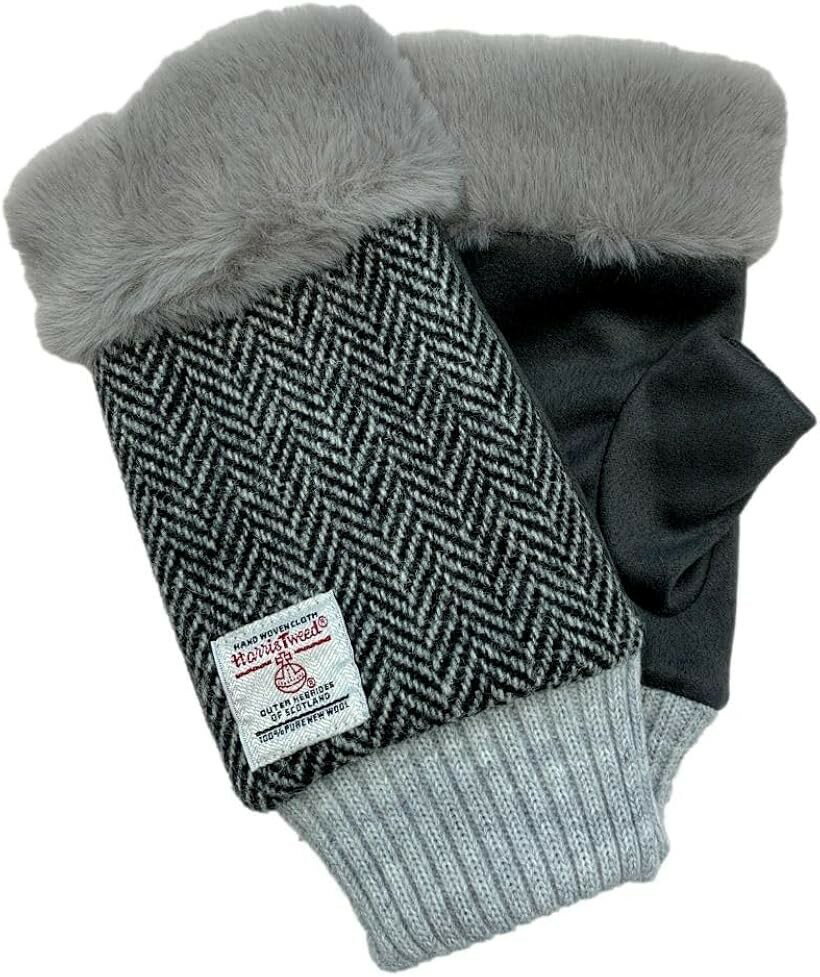 商品コード2brf2j8h4j商品名ハリスツイード Harris Tweed 手袋 フィンガーレス グローブ レディース 指なし ボア付き 裏ボア FBNB-001ブランドnature et evoluerカラーチャコールへリンボンサイズ等...