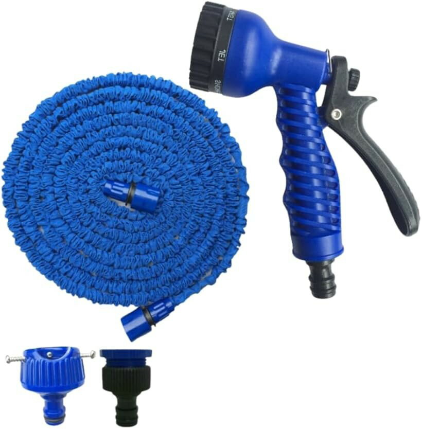 商品コード2bjptputsu商品名伸びるホース 散水 ホース 伸縮性 リール 伸びるホース 柔軟性 伸縮性 散水ノズル付 7パターン 軽量 省スペース 庭 園芸 ガーデニング 洗車 2.5m～7.5mブランドEINEYカラーブルー「よく伸...
