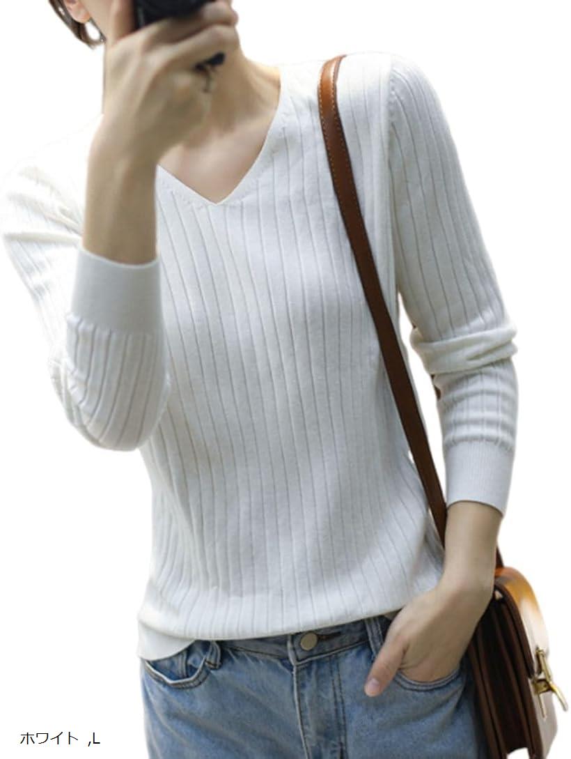 バリエーションコード : 2b9ipdo238商品コード2b9ipdowj5商品名ニット リブニット レディース きれいめ セーター トップス 長袖 タイト Vネック 薄手 無地 L ホワイトブランドworld resilienceカラーホ...