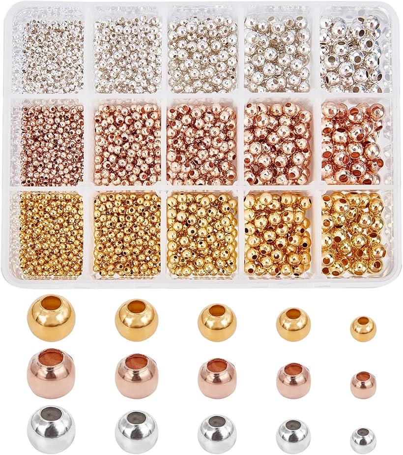 商品コード2b482jds4p商品名ビーズ メタルビーズ 金属ビーズ 2400個セット 丸小ビーズ 3色 スペーサービーズ ゴールド シルバー ローズゴールド アクセサリーパーツ 収納ケース付きブランドPH PandaHall・お得な270...