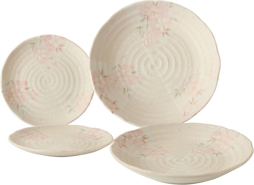 商品コード2b95jujucj商品名美濃焼 パスタ/カレー皿2枚＆小皿2枚セット 桜 ホワイト 白 日本製 食洗器・電子レンジ対応 桜パールホワイトTNG006ブランドMinoriboカラーサクラパールホワイトサイズ等Large ＆ Sma...