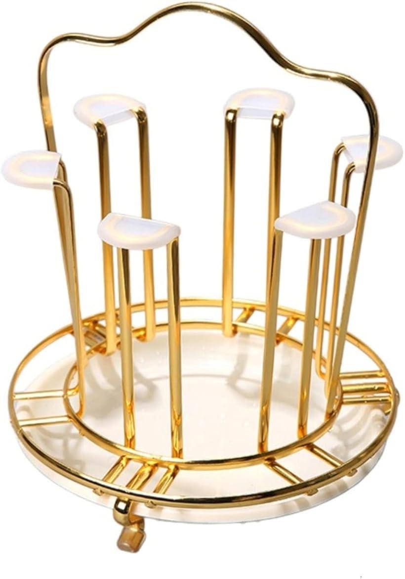 商品コード2bjo10o4x5商品名グラススタンド カップ 乾燥ラック トレー付 水切り 卓上 収納 ゴールドブランドルナリ・グラスやカップをまとめて6つ水切り出来るグラススタンドです。シンク周りやキッチンの限られたスペースでもこれ一つにま...