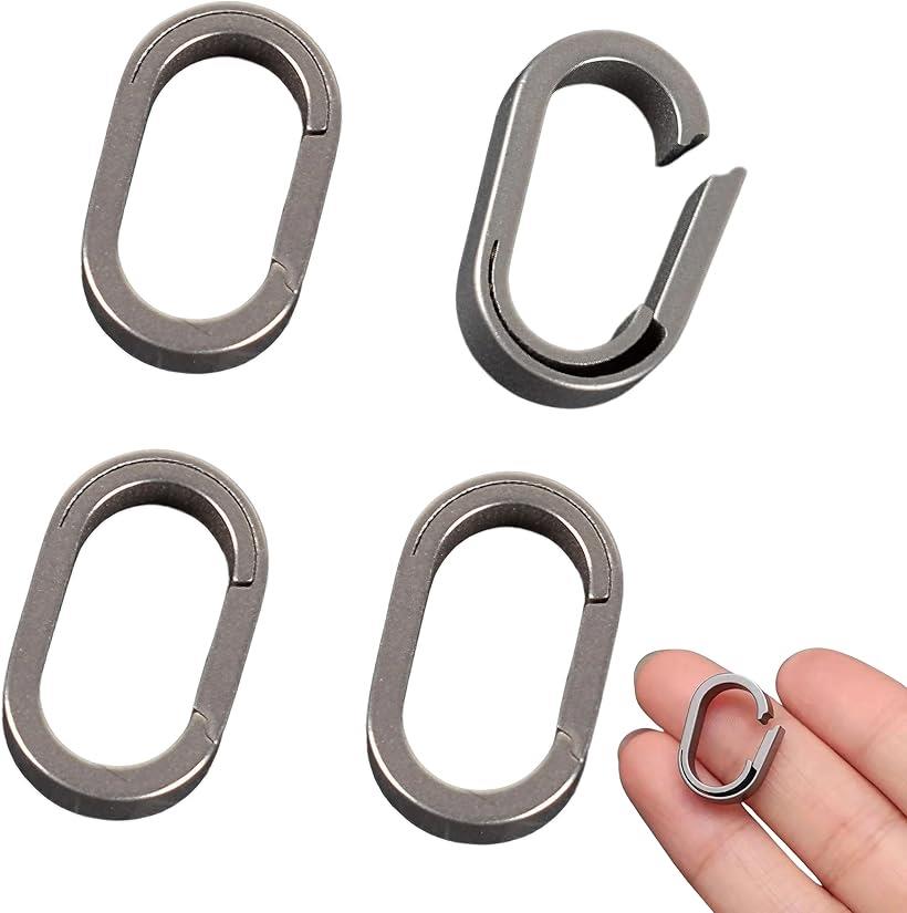 商品コード2b9d5s3gpc商品名チタン カラビナ 小型 リング キーホルダー キーリング 連結用 コネクター おしゃれ 4個 セットブランドEast Leafカラーシルバー「一体成型デザイン」 バネのない一体成型仕上げにより、強度と軽量...