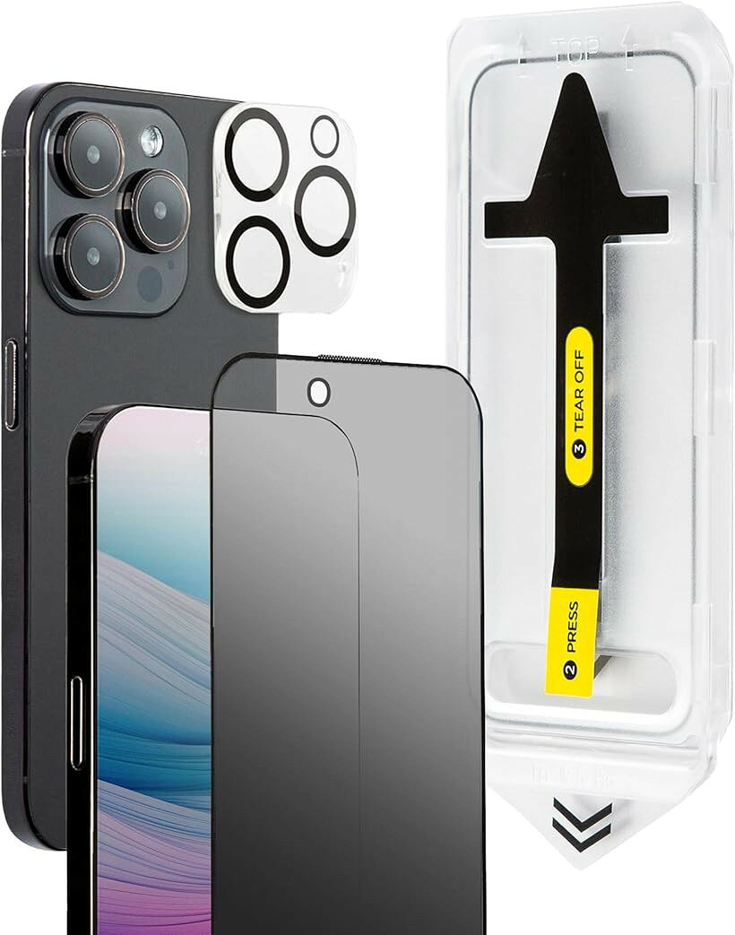 バリエーションコード : 2b9uyxfi5f商品コード2bjqr5gp3i商品名日本メーカーiPhone15Pro 覗き見防止+強化カメラ保護フィルム プライバシー保護。貼合機でズレない 埃除去 気泡なし スマホ守るアイフォン15プロ用の...