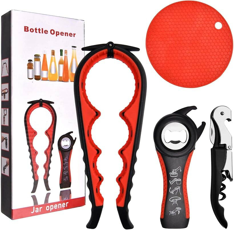 商品コード2bud0ftyvd商品名4個セット オープナー 多機能 5-in-1ペットボトルオープナー 4 in 1 缶切り 栓抜き ワインの栓抜き 滑り止めジャーオープナーグリッパーパッドブランドGOLD DEER「オールインワン栓抜き」...