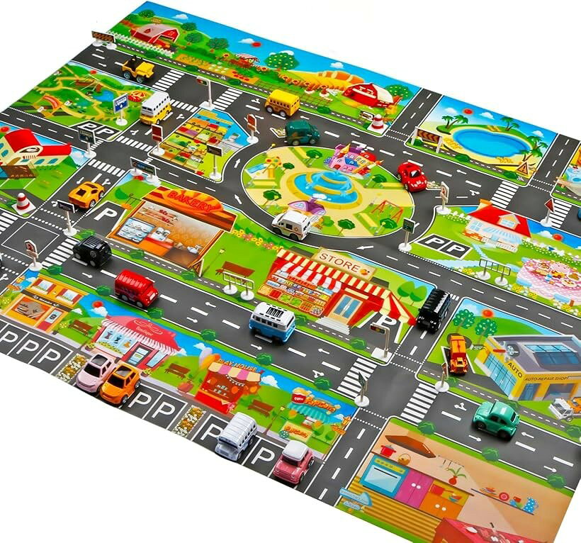 商品コード2b9wo0ydsj商品名プレイマット 道路マップ マップシート 交通 車 知育 撥水 130x100cm おもちゃの規格試験適合 大判 子供 おもちゃ ミニカー ごっこ遊び 英語 学習ブランドPercy’s Caravanカラー...
