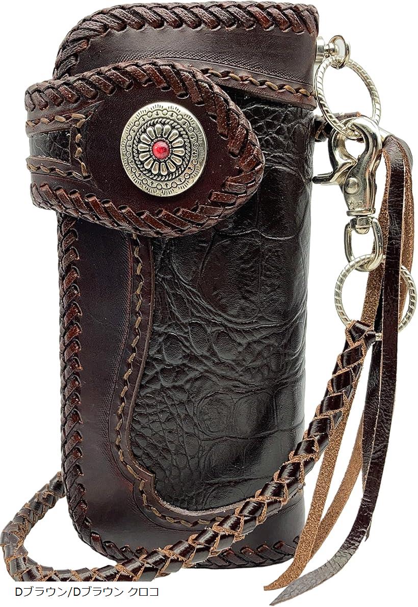 バリエーションコード : 2b9il54gdp商品コード2b9iltftvd商品名バイカーズウォレット カービング メンズ 財布 長財布 牛革 クロコ型押しブランドK＆RカラーDブラウン/Dブラウン クロコ「ワニ革のようなクロコ型押し」革素...