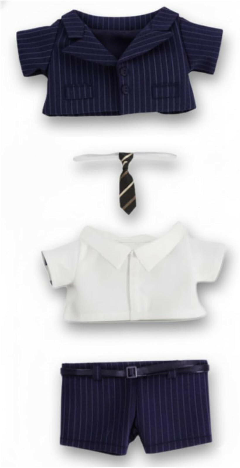 バリエーションコード : 2brj10tx2c商品コード2brjvjrxwl商品名ぬい服 20cm スーツ ぬいぐるみ 白シャツ ネクタイ ベルト 人形 服 着替え ストライプブランドレタヤカラーネイビー「スタイリッシュな縞模様（ストライプ...