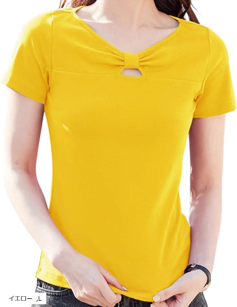 バリエーションコード : 2b94dgvv93商品コード2b94dq2nff商品名エリクシオ レディース Tシャツ トップス 半袖 Vネック カットソー 夏 綿 無地 カジュアル おしゃれ 大きいサイズ 着やせ きれいめ ワンポイント スト...