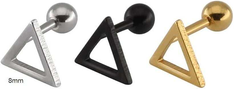 バリエーションコード : 2b2flggolr商品コード2b2fllyxju商品名ピアス 三角 シルバー ゴールド ブラック 3点セット 人気デザイン アクセサリーブランドAREUMカラーs.b.gサイズ等8mmピアス三角デザイン ＊ 3点...