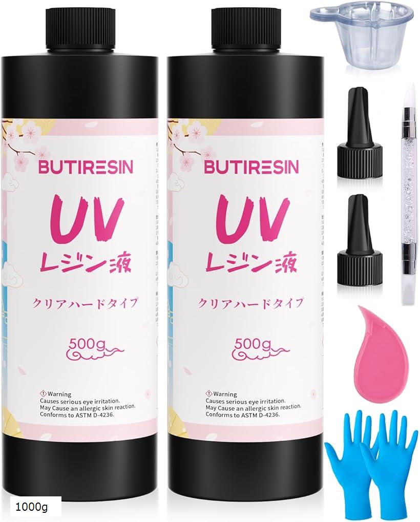 バリエーションコード : 2buv8qio8n商品コード2budyptsx5商品名BUTIRESIN UVレジン液 1000g レジン液 大容量 高い透明 急速に硬化 詰替用 クリアハードタイプ 幅広い用途とDIY 操作アクセサリが付属ブラ...