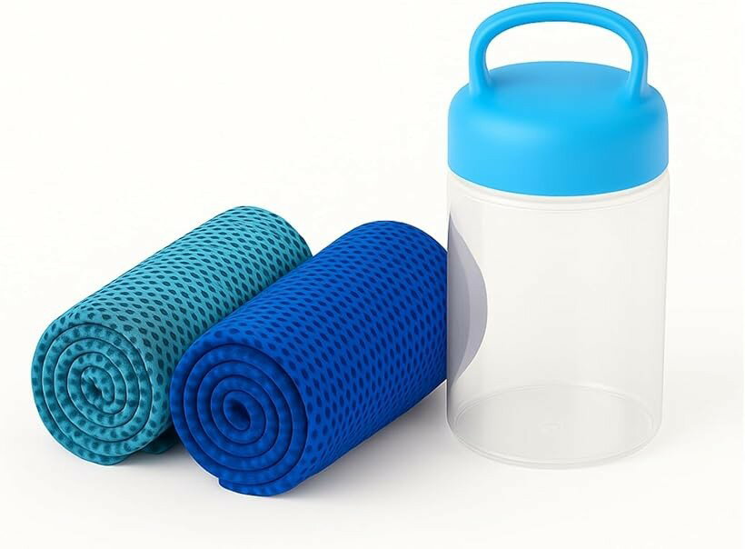 商品コード2buqs8fvvk商品名OWN COLORS 冷感メッシュタオル 2枚セット 吸水速乾 吸汗 スポーツ・温泉・旅行・ジム・サウナ後にも使える 通気メッシュ構造 軽量ボトル付きブランドOWN COLORSカラークールアクティブ／青...