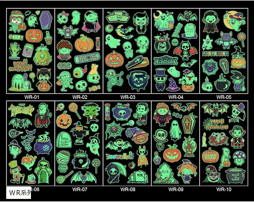 バリエーションコード : 2bjdij2fvi商品コード2bjdijdpkq商品名ハロウィン 夜光 蛍光 タトゥー シール 10枚セット 4種類 ステッカー ボディフェイス 仮装 コスプレ 光る お化け 図柄ブランドLakerutaカラーW...