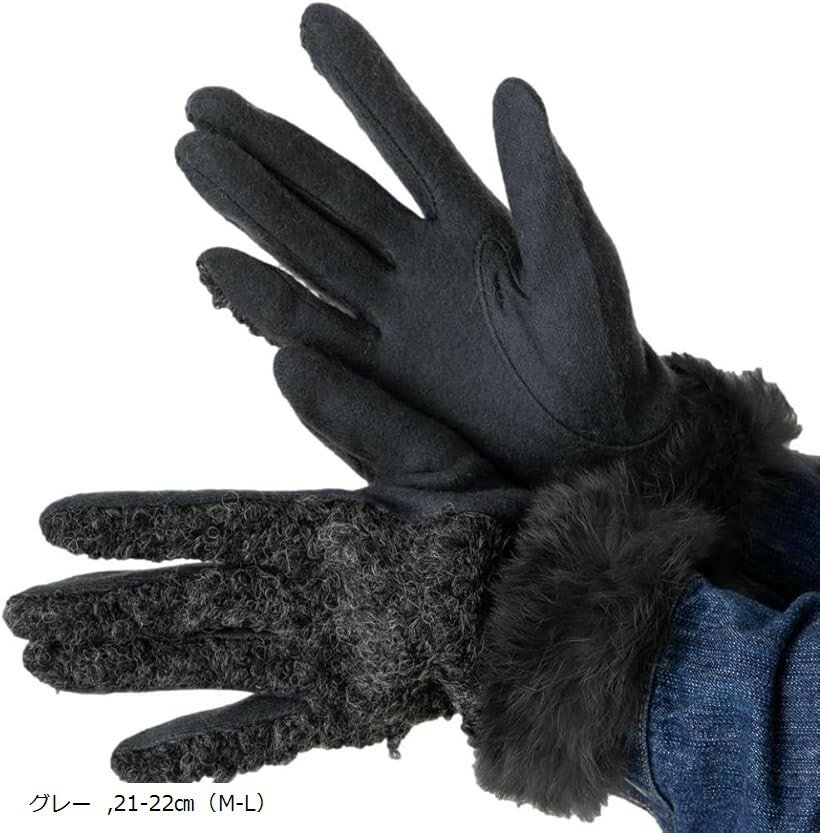 バリエーションコード : 2b4dhu2i4u商品コード2b4dhrclrp商品名ふわふわ ループ ツイード ラビットファー付き レディース ウール 混 手袋 ギフトケース付 グレー 21-22cm M-Lブランドa.v.v(アーヴェヴェ)...