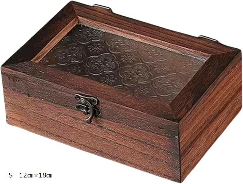 バリエーションコード : 2buc6i22g0商品コード2buc6tpp39商品名Azmio 小物入れ 蓋付き 木製 ジュエリーボックス アンティーク パターンガラス 木箱ブランドAzmioカラーS　12cmx18cm「小物入れ 蓋付き 木...