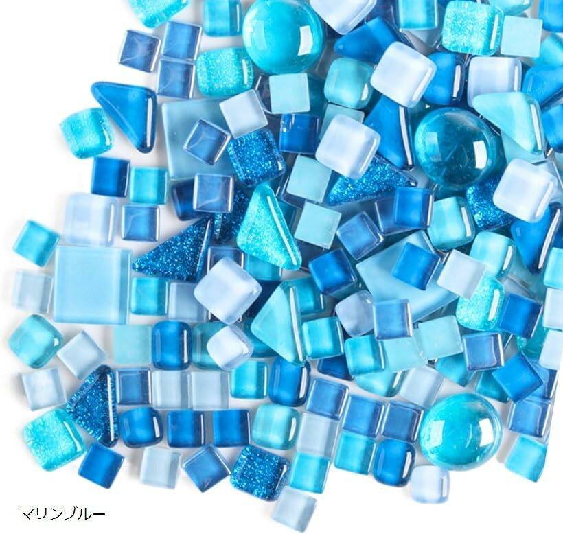 バリエーションコード : 2bu08n3yh9商品コード2bu06f2nxu商品名モザイクタイル ガラス 500g 不揃い 大容量 サイズ混合 ハンドメイド デコレーション 工作 陶器 四角 丸 角ブランドMARUHADOカラーマリンブルー...