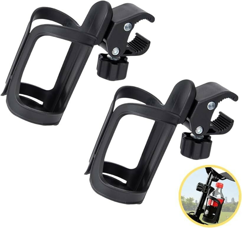 商品コード2b9xq9fl1v商品名ドリンクホルダー 自転車 ベビーカー ペットボトル 缶 哺乳瓶 360度回転 簡単取付ブランドせんふうカラーブラック2個セット「楽々出し入れドリンクホルダー」ペットボトルや水筒などスムーズに取り出せるドリ...