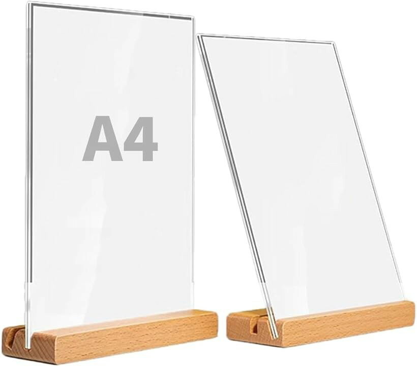 商品コード2bux8ri82j商品名ポップスタンド 卓上 メニュースタンド A4 木製 アクリル ミニ 縦 T型 L型 2way 飲食店 広告 写真たてブランドPREMIUMMカラークリアA4サイズのアクリルスタンド透明度が高く丈夫なアクリ...