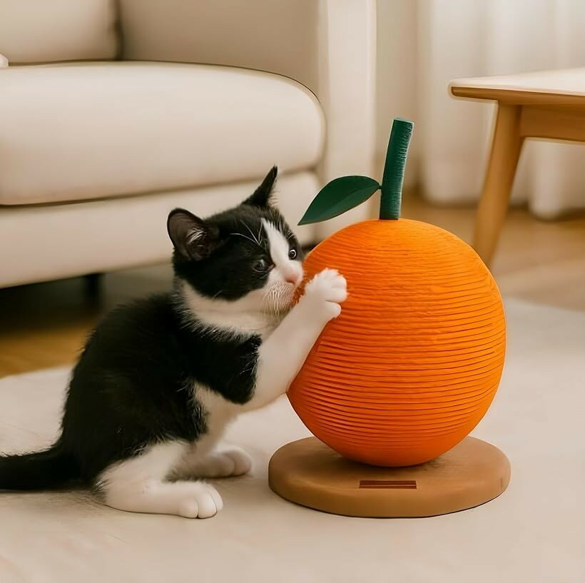 商品コード2brt0hgi6n商品名バリバリボウル 爪とぎボール 猫 みかん インテリア キャットタワー 登り棒 サイザル麻 おもちゃ 多用途デザイン 置き型 省スペースブランドbubuluカラーオレンジ「サイザル麻採用の高耐久爪とぎ」 サ...