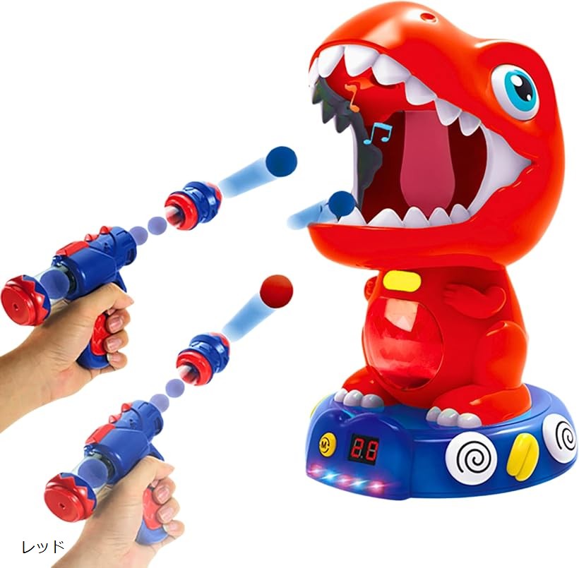 バリエーションコード : 2bugl1u2ku商品コード2bugl3ux6f商品名Azmio シューティング 恐竜 ポッパーガン ターゲット おもちゃ 射的 的当て スポンジ弾ブランドAzmioカラーレッド「シューティングゲームで集中力と運...