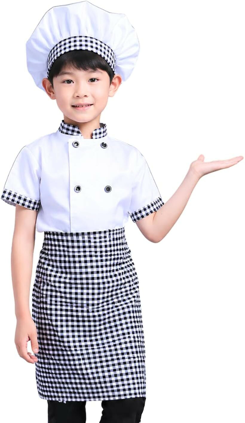 バリエーションコード : 2bk9p1pyr3商品コード2bk9l9f2j5商品名半袖 コックコート キッズ シェフ服 エプロン 帽子 コスプレ お手伝いブランドUccellinoカラーブラックサイズ等130cm「コックさんコスプレ」コック...