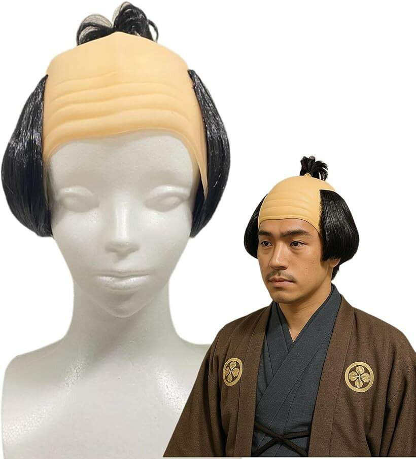 商品コード2buqn4tvcv商品名侍 かつら ウィッグ 武士 コスプレ ハゲカツラ ちょんまげ 和装 コスチューム 衣装 ハロウィン 仮装 新年会 忘年会 日本 変装ブランドCicognaカラー黒サイズ等フリーサイズかぶった瞬間、立派な「...