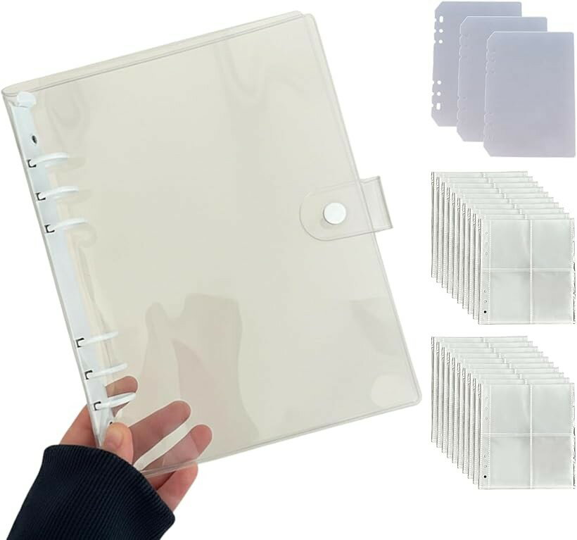 バリエーションコード : 2brd3cqtso商品コード2brd3kqjri商品名シール帳 大きめ バインダー 透明 女の子 推し活 大容量 20枚付 6穴ブランドSakuraLovely8カラーホワイトサイズ等A5 (23.7 cm x ...