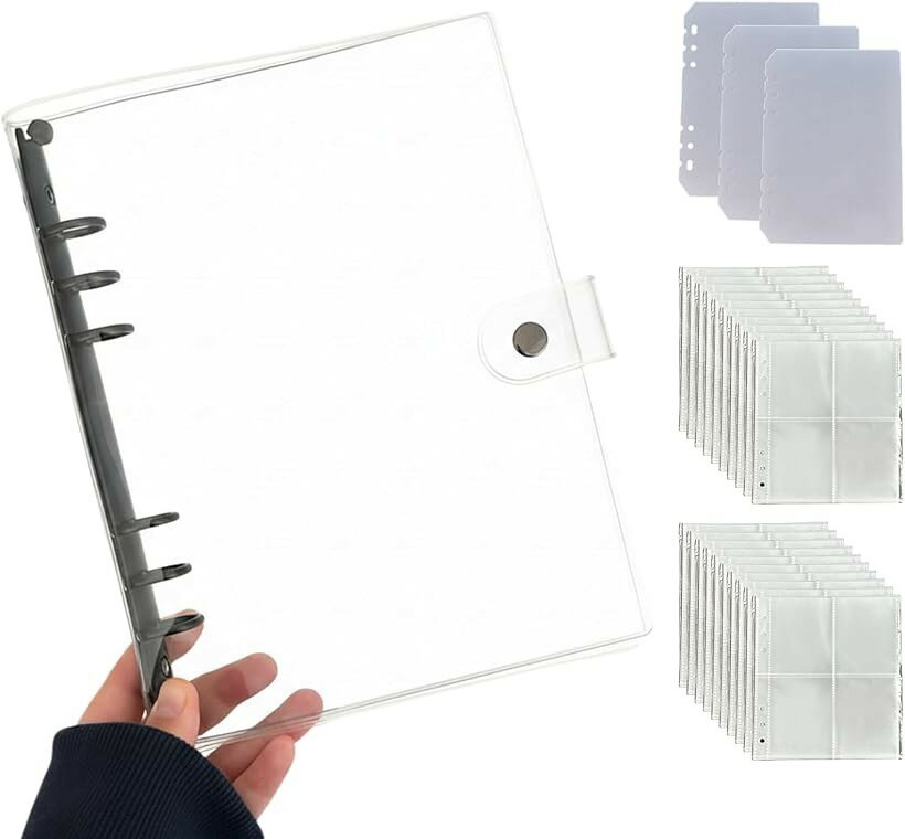 バリエーションコード : 2brd3cqtso商品コード2brd3qc4p0商品名シール帳 大きめ バインダー 透明 女の子 推し活 大容量 20枚付 6穴ブランドSakuraLovely8カラーブラックサイズ等A5 (23.7 cm x ...