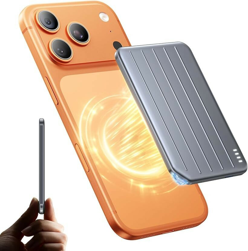 商品コード2br986rxkr商品名モバイルバッテリー MagSafe対応 超薄型 8mm 軽量 小型 8000mAh モバイルバッテリー マグセーフ マグネット式充電器 ワイヤレス充電 大容量 急速充電 PD20W 2台同時充電 LED電...