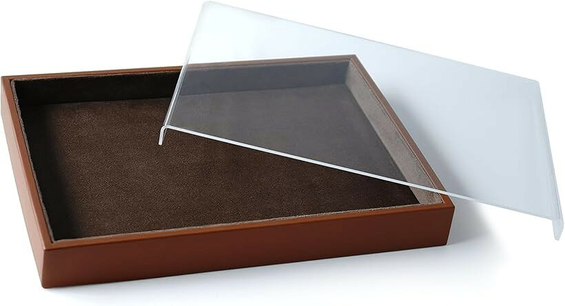 バリエーションコード : 2brq32iqyq商品コード2brrrsr445商品名アクセサリートレイ ベロア アクリル蓋付き PUレザー縁 ジュエリー収納 小物入れブランドARVINEカラーブラウン＊透明蓋付きでアクセサリーを保管しやすい ...