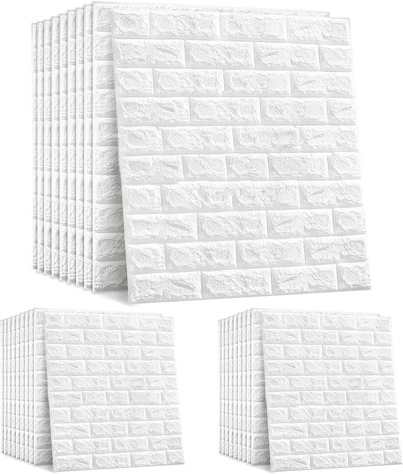 バリエーションコード : 2b9p12qh9q商品コード2b9p166o8o商品名3D壁紙 30枚セット 70cm x 77cm クッションシート リメイクシート レンガ調 防水 DIYブランドRINHAPIカラーホワイト「リアル質感のレン...