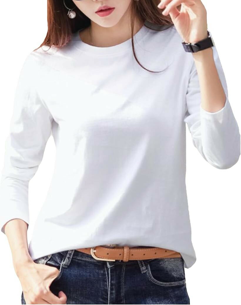 バリエーションコード : 2b941ipc1k商品コード2b92wlklyj商品名綿100％で着心地 カットソー 長袖 レディース ロンt 無地 tシャツ コットン Uネック ロンティー 綿100 丸首 適度な厚み シンプル トップス やわ...