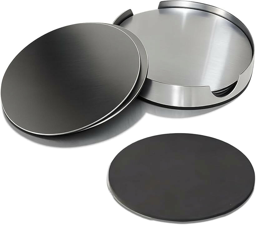 商品コード2brs318jho商品名シンプルデザイン ステンレス製コースター 耐熱 防水 滑り止め 断熱 円形 10cmブランドfogmanカラーライトグレー「熱い飲み物・冷たいグラスからテーブルを守る、厚みのあるステンレス製コースター」本...