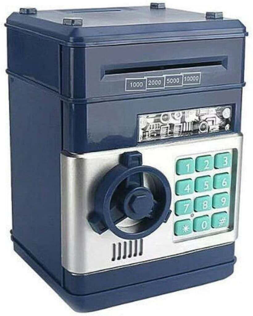 商品コード2bu0p01f9u商品名貯金箱 ダイヤルロック式 ATM型 金庫 お札 小銭対応 自動収納 セキュリティ付き プレゼント 子供向け 面白雑貨ブランドSolvantaカラーネイビー x シルバーサイズ等13.5 x 13.5 x ...