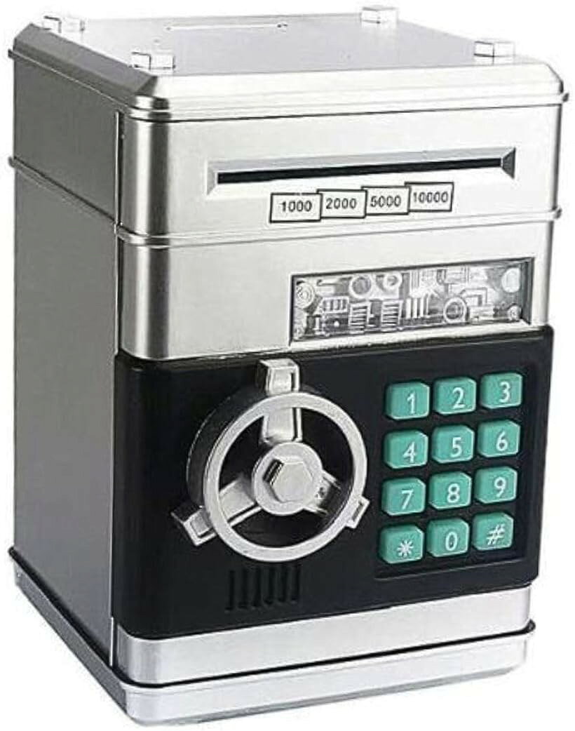 商品コード2bu0pw36kf商品名貯金箱 ダイヤルロック式 ATM型 金庫 お札 小銭対応 自動収納 セキュリティ付き プレゼント 子供向け 面白雑貨 13.5 x 13.5 x 19.5cmブランドSolvantaカラーシルバー x ブ...