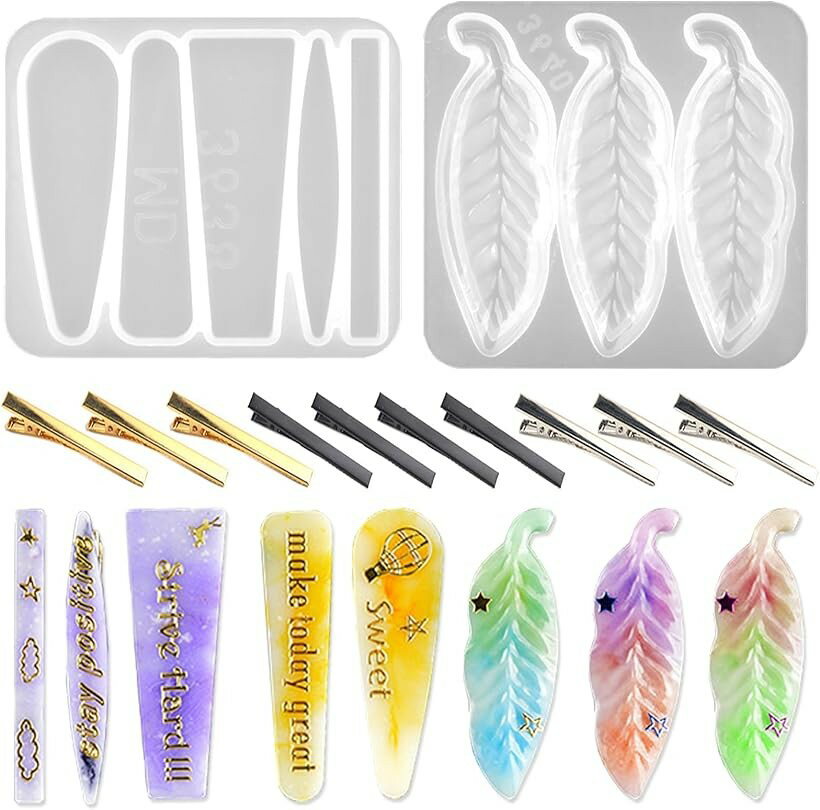 バリエーションコード : 2bj9wlsw3o商品コード2bj9vh3up2商品名ヘアピン シリコンモールド 2個セット ヘアクリップ レジン シリコン モールド 金具クリップ10個付き uv レジン 型 エポキシ樹脂 ソフトモールド ハン...
