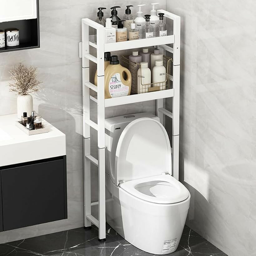 バリエーションコード : 2brqtoysl0商品コード2br569drul商品名トイレ収納 トイレラック 洗面所収納 便器上ラック 3段 高さ調整可能 大容量 落下防止 足パッド 浴室 バスルーム お手洗いブランドQD-WSTカラーホワイ...
