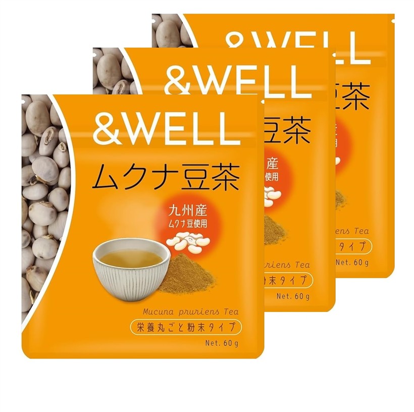 バリエーションコード : 2bujis9x2s商品コード2bu23tihnu商品名ムクナ豆茶 栄養まるごと粉末茶 農薬不使用 ノンカフェイン 九州産 60g 3袋ブランド＆WELLサイズ等60g「薬剤師監修・栄養まるごと粉末ムクナ豆茶」九州...