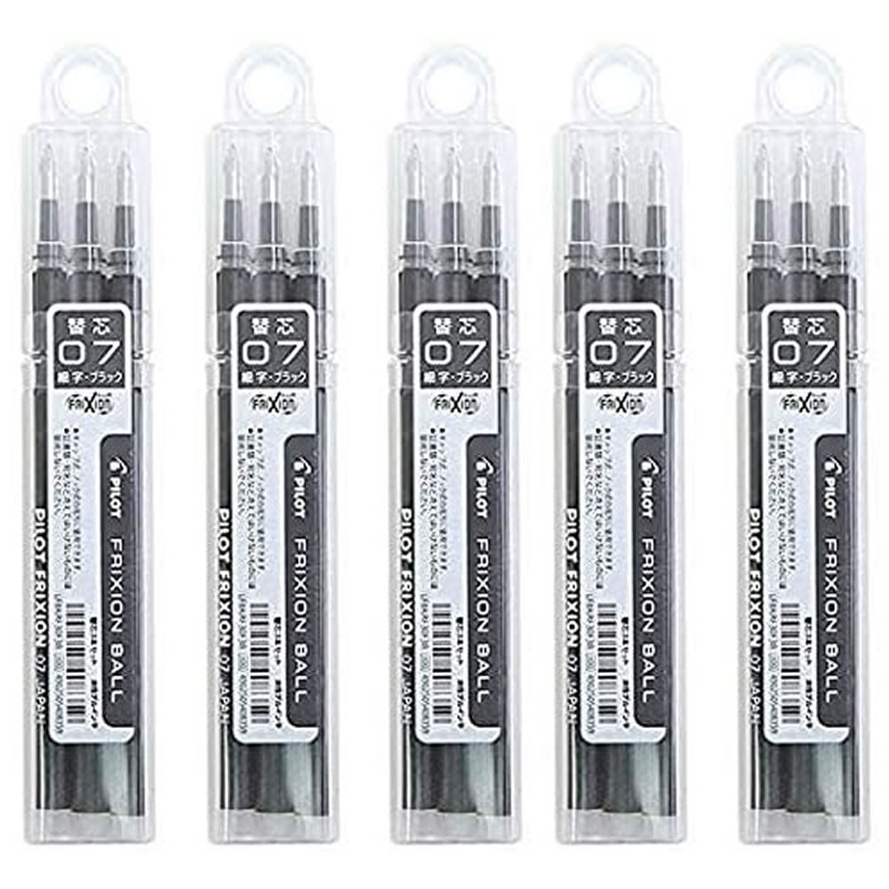 商品の特徴 ◎こちらはボール径0.7mmの1パック3本入のフリクション替え芯を5パックセットにした商品となります。必ず該当商品をご確認の上ご注文ください。 ■特徴 こするとインキが透明になる「フリクションシリーズ」のボールペン替え芯。 一定...
